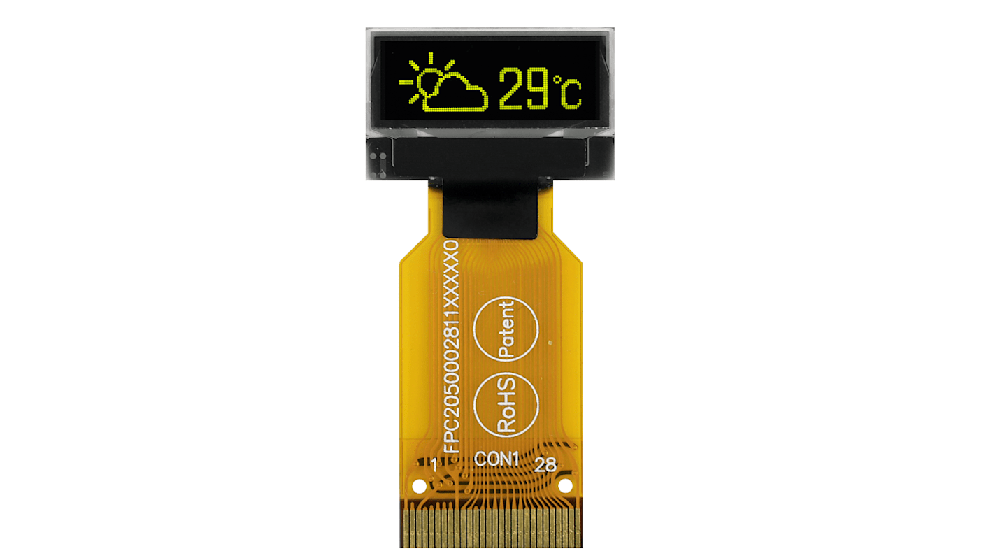 MDOT096032AV-YM | Midas 0.68in Yellow Passive matrix OLED Display 96 x ...