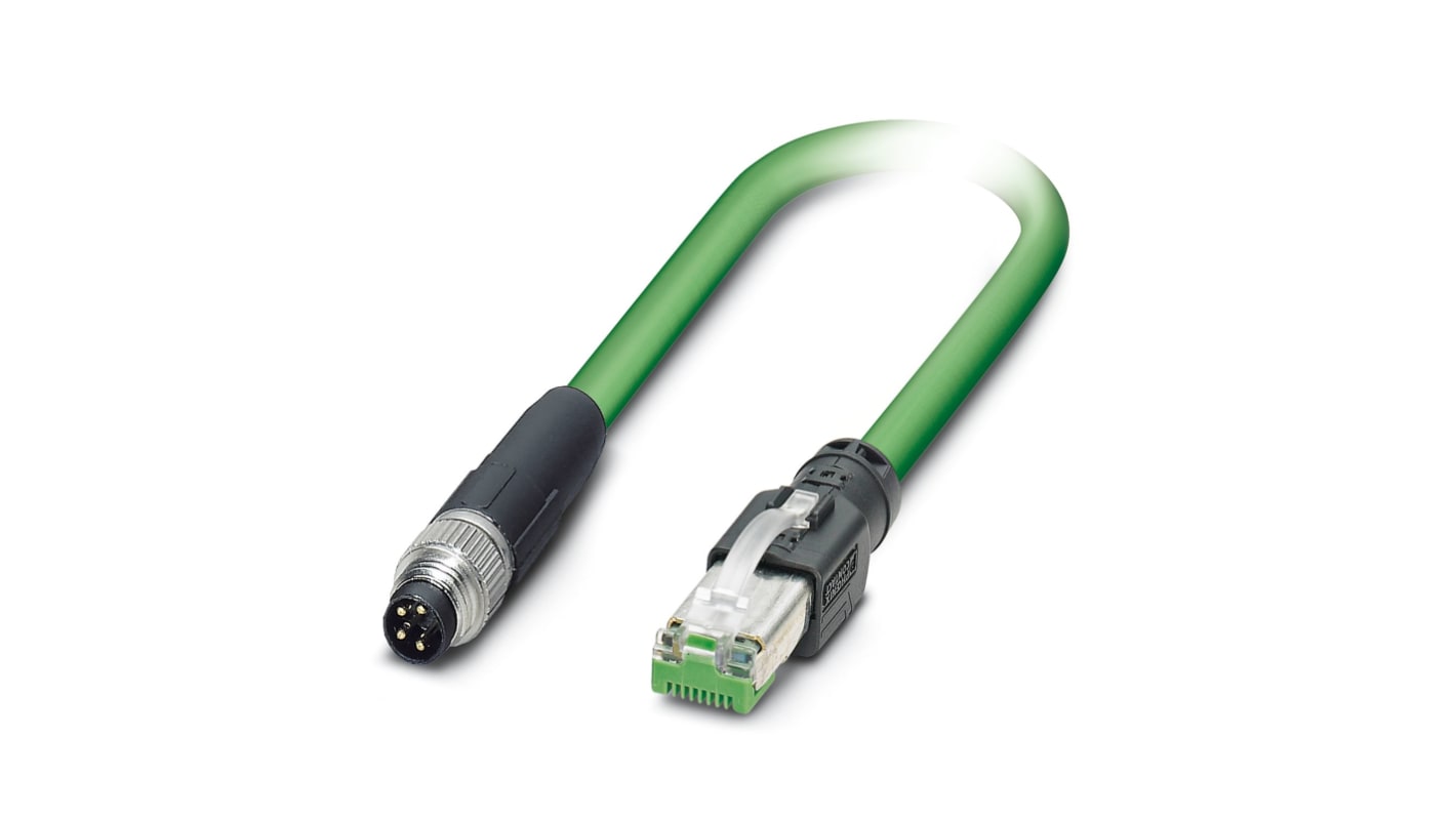 1407353 | Phoenix Contact Cat5 Straight Male M8 to Straight Male RJ45 ...