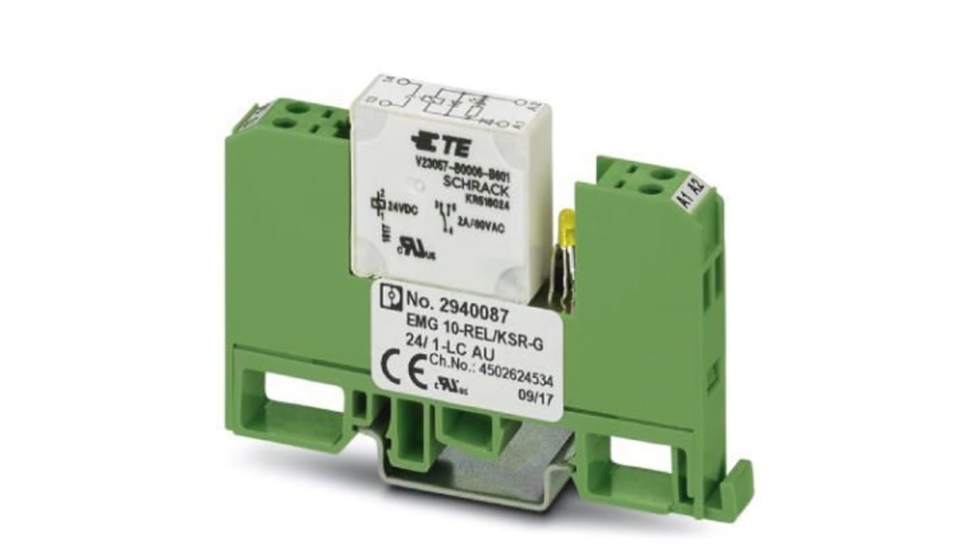 2940087 | Phoenix Contact EMG Series Relay Module, DIN Rail Mount, 24V ...