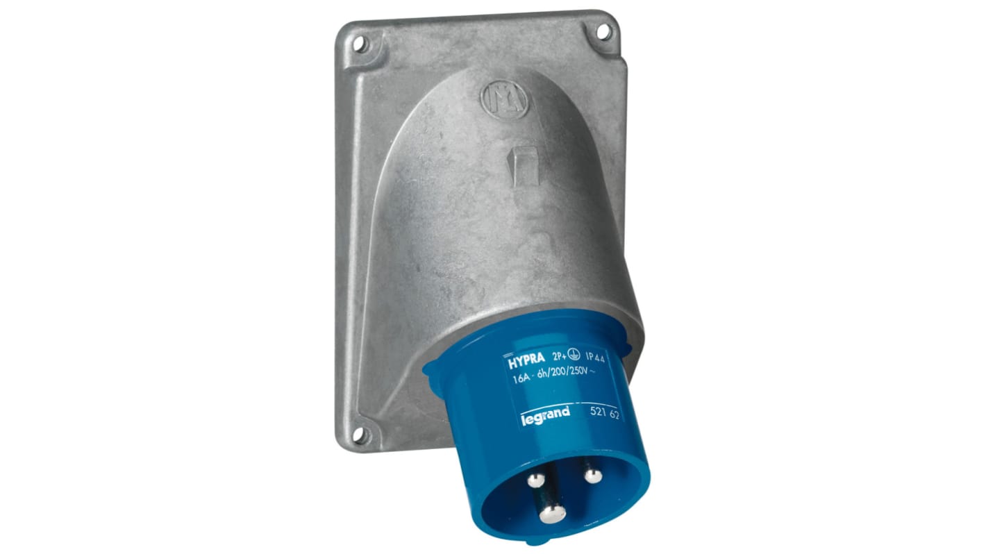 052162 | Legrand IP44 2P + E Power Connector Plug, Rated At 16A, 200 → ...