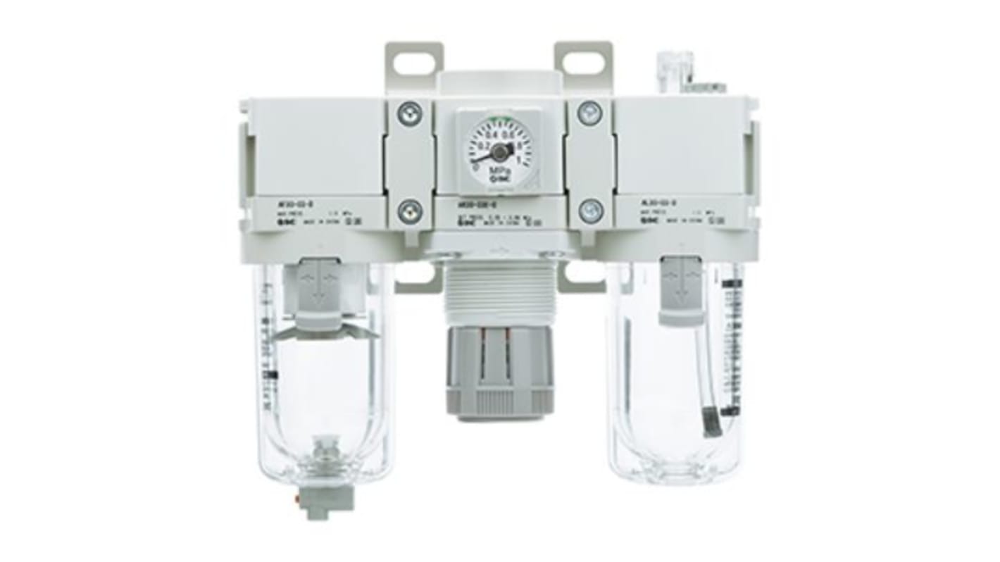 AC30-F03DE-D | SMC G 3/8 FRL Assembly, Auto Drain, 5μm Filtration Size | RS