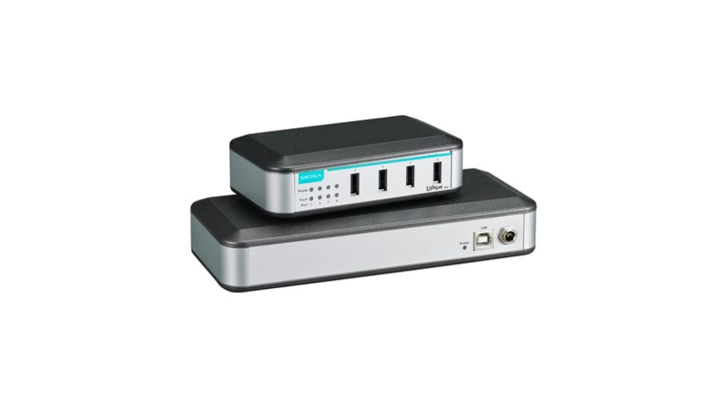 UPort 204 | MOXA 4 Port USB 2.0 USB B Hub, USB Powered, 70 x 35 x 120mm ...