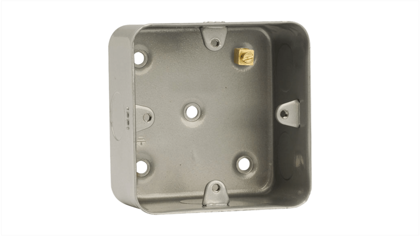RS PRO Grey Back Box, BS, Wall Mount, 1 Gangs, 76 x 76 x 40mm | RS