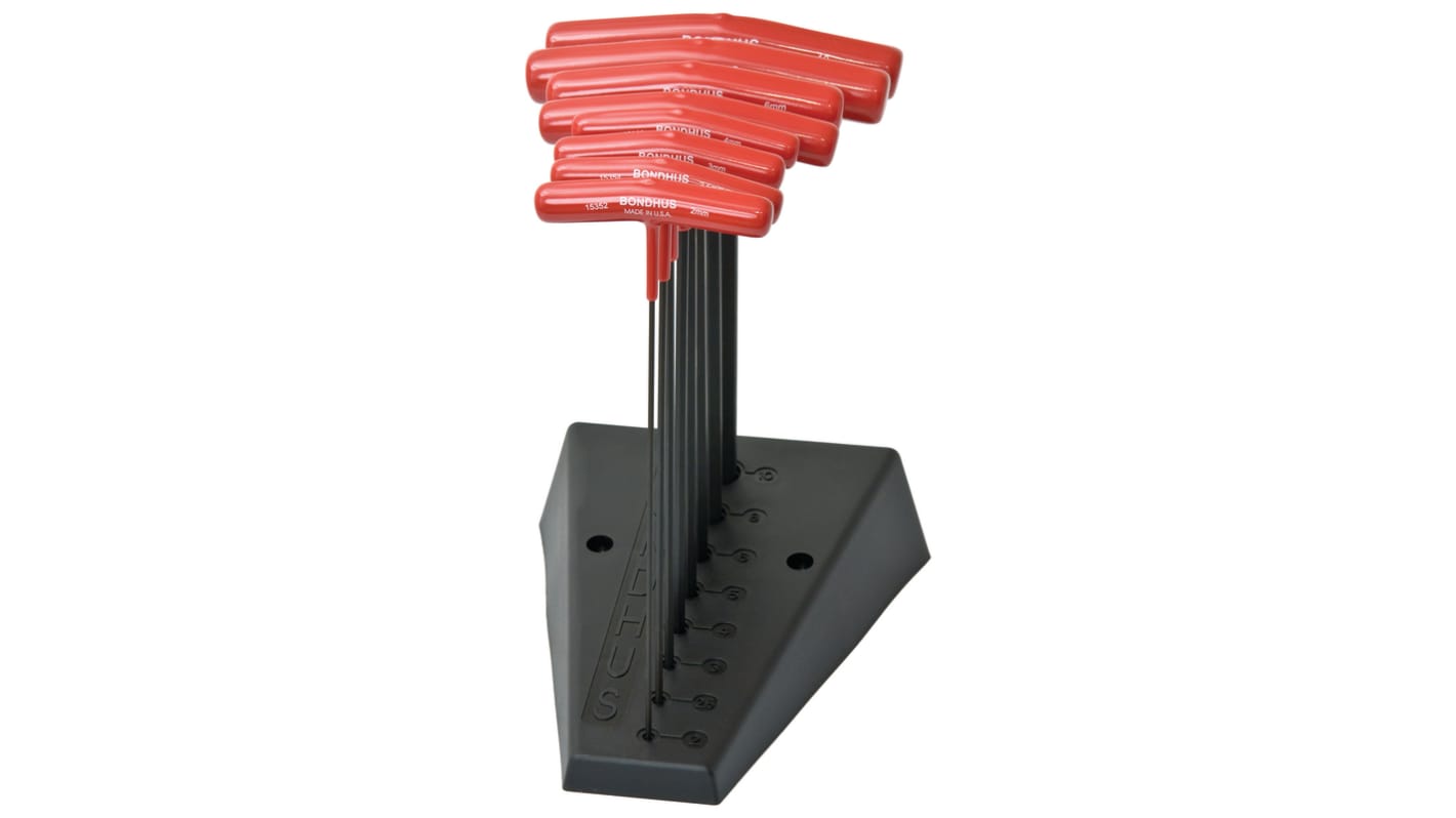 15389 | Bondhus 8 piece T Shape Metric Hex Key Set, 2/ 2.5/ 3/ 4/ 5/ 6 ...