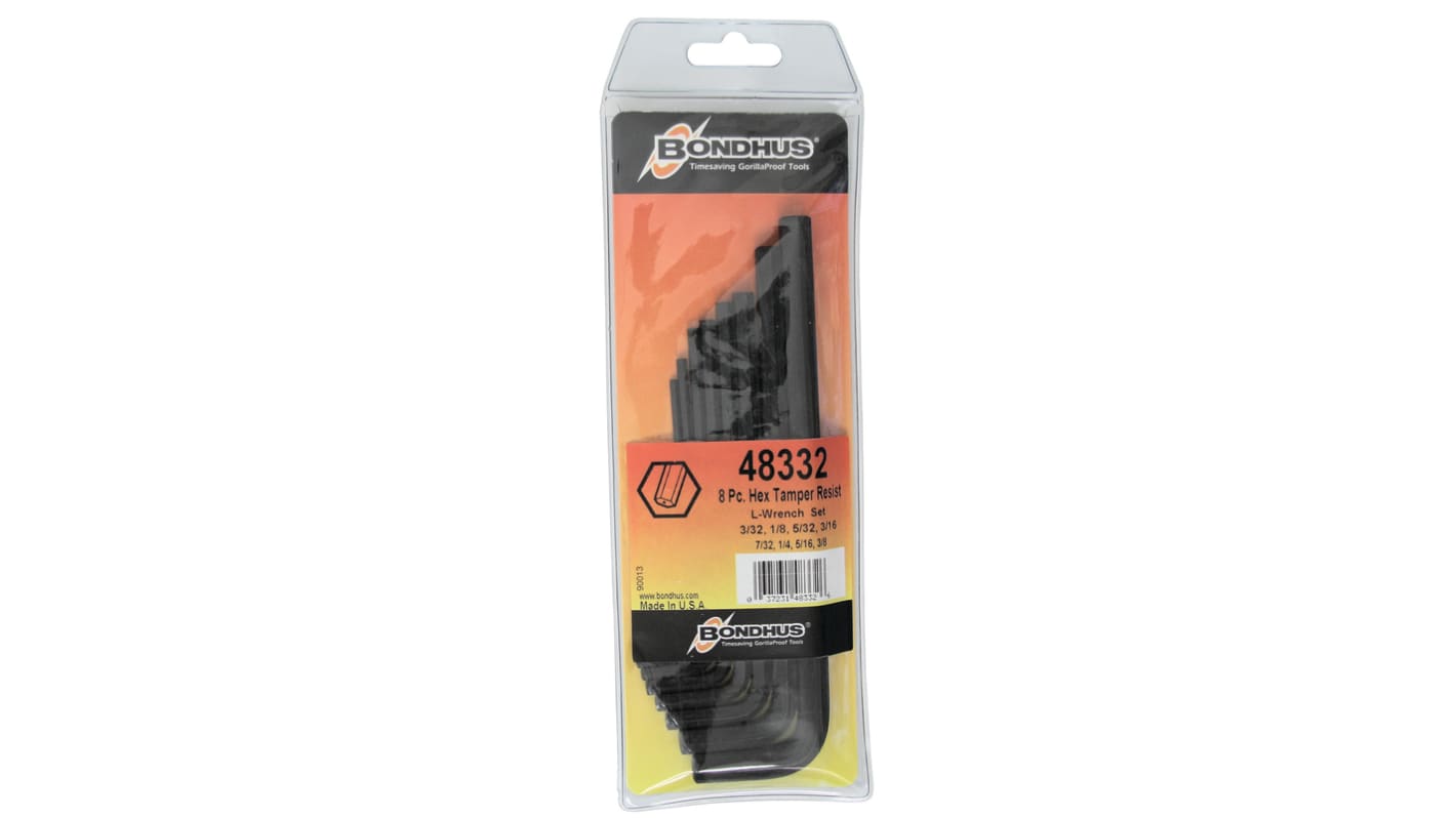 48386 | Bondhus 6 piece L Shape Metric Hex Key Set, 2.5 → 8mm | RS