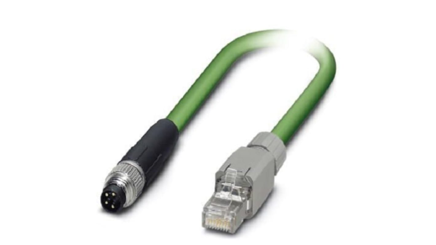 1402452 | Phoenix Contact Cat5 Straight Male M8 to Straight Male RJ45 ...