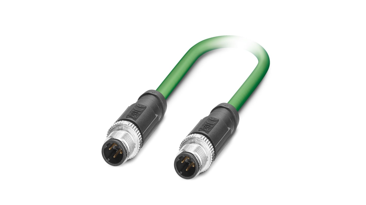 1407524 | Phoenix Contact Cat5 Straight Male M12 to Straight Male M12 ...