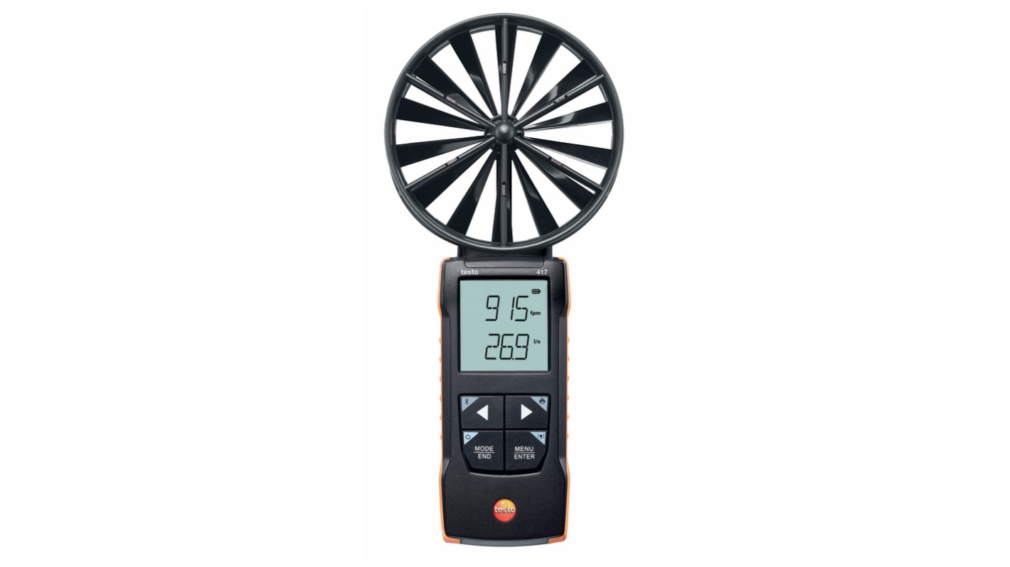 0563 1417 | Testo 417 Set 1 Vane Anemometer, 20m/s Max, Measures Air ...