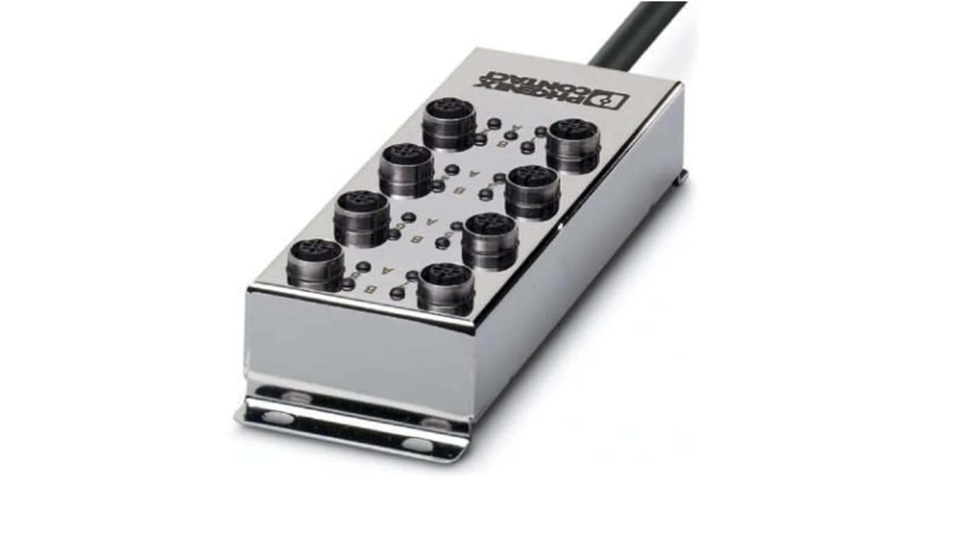 1555554 | Phoenix Contact Sensor Box, M12, 5 way, 8 port | RS