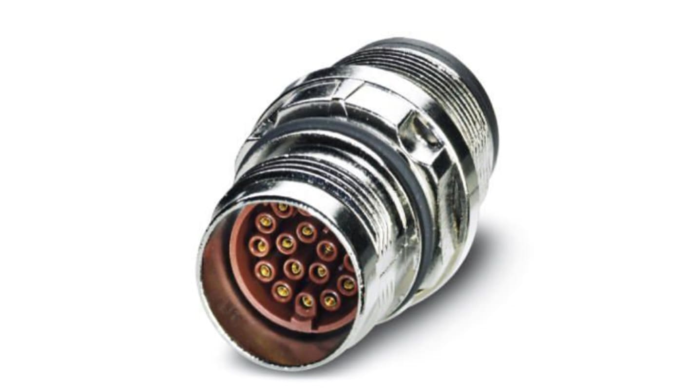 1613542 | Phoenix Contact Circular Connector, 17 Contacts, Front Mount ...