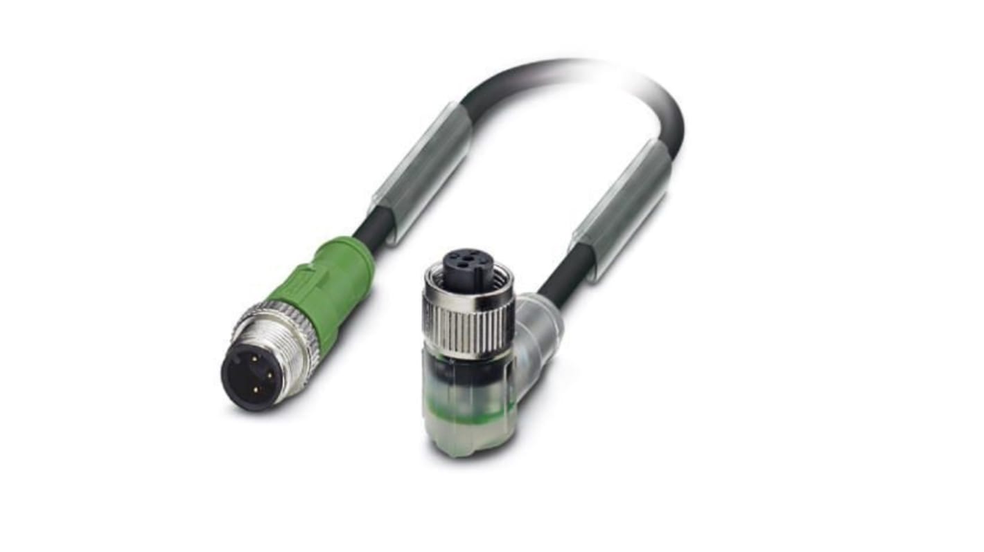1698042 | Phoenix Contact Male M12 to Female M12 Sensor Actuator Cable ...