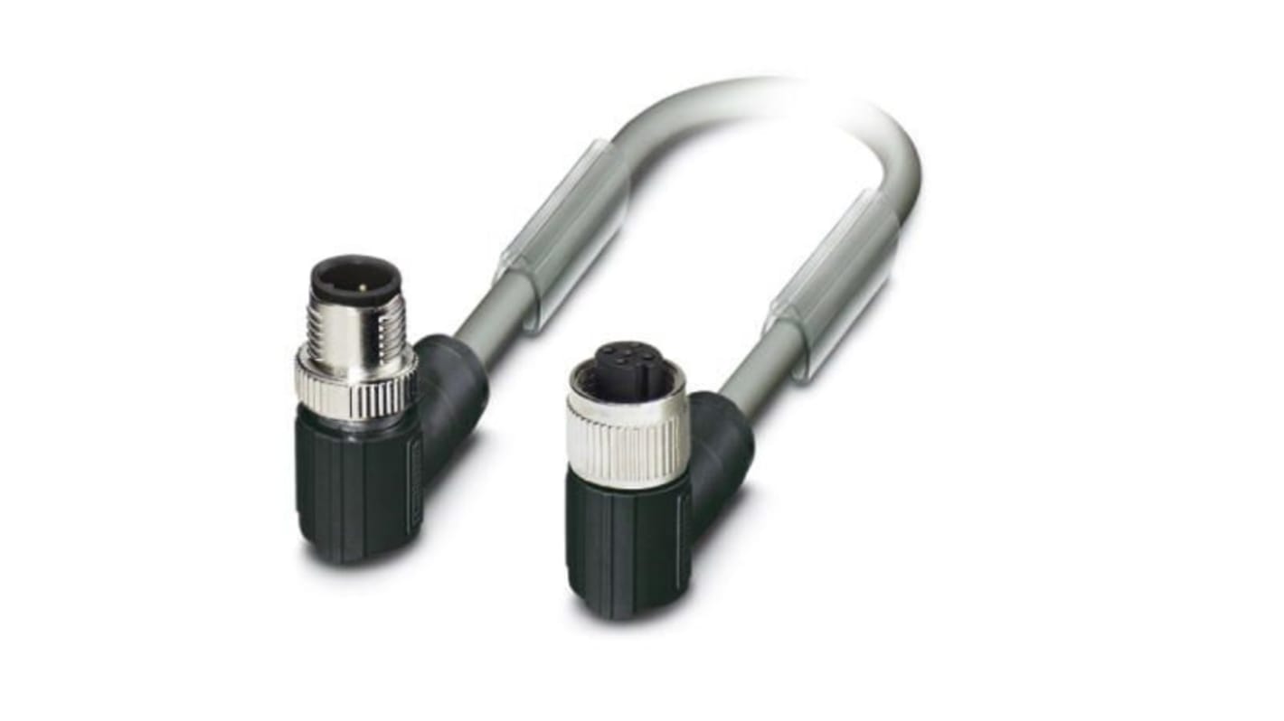 1419079 | Phoenix Contact Right Angle Male M12 to Female M12 Bus Cable ...