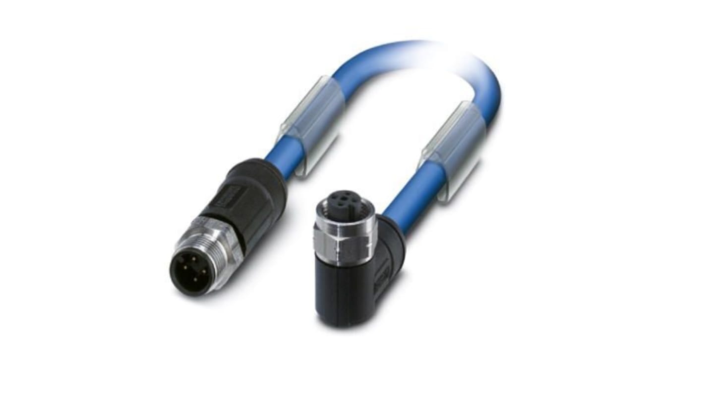 1419122 | Phoenix Contact Straight Male M12 to Female M12 Bus Cable, 5m ...