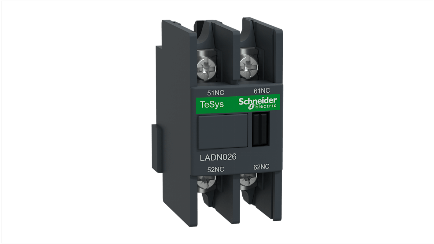 LADN026 | Schneider Electric Auxiliary Contact Block, 2 Contact, 2NC ...