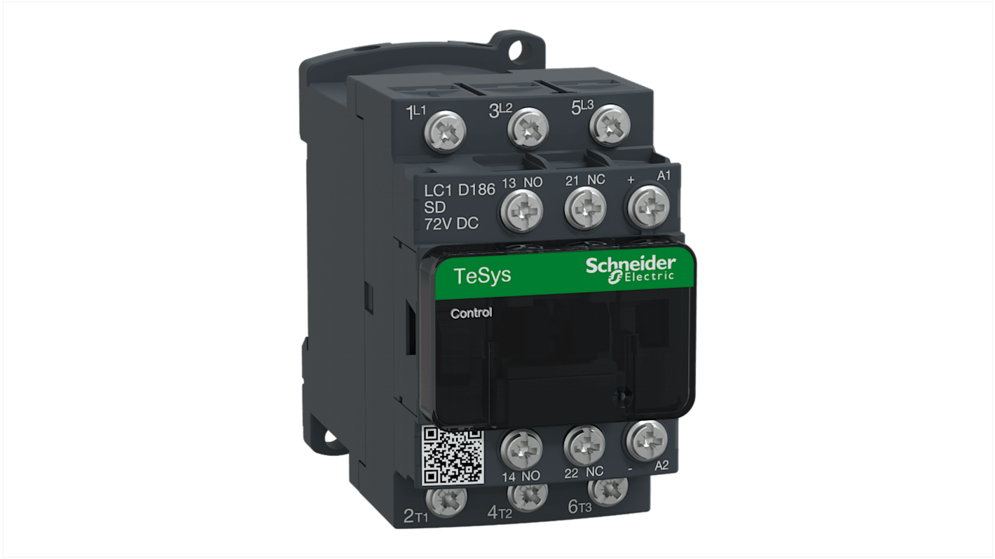 LC1D186SD | Schneider Electric TeSys D LC1D Contactor, 3-Pole, 18 A, 1 ...