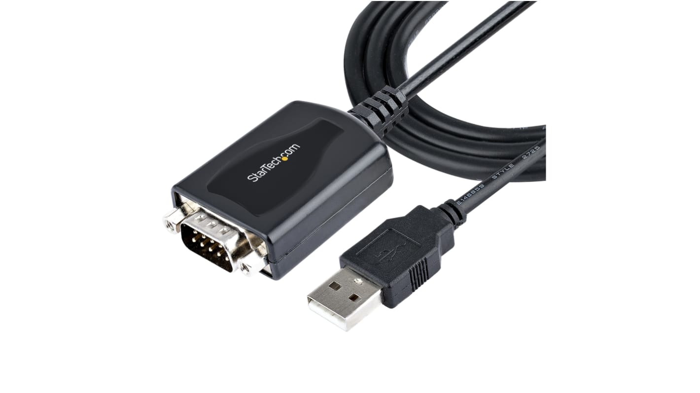 1P3FPC-USB-SERIAL | StarTech.com RS232 DB-9 Male to USB A Male Converter Cable | RS