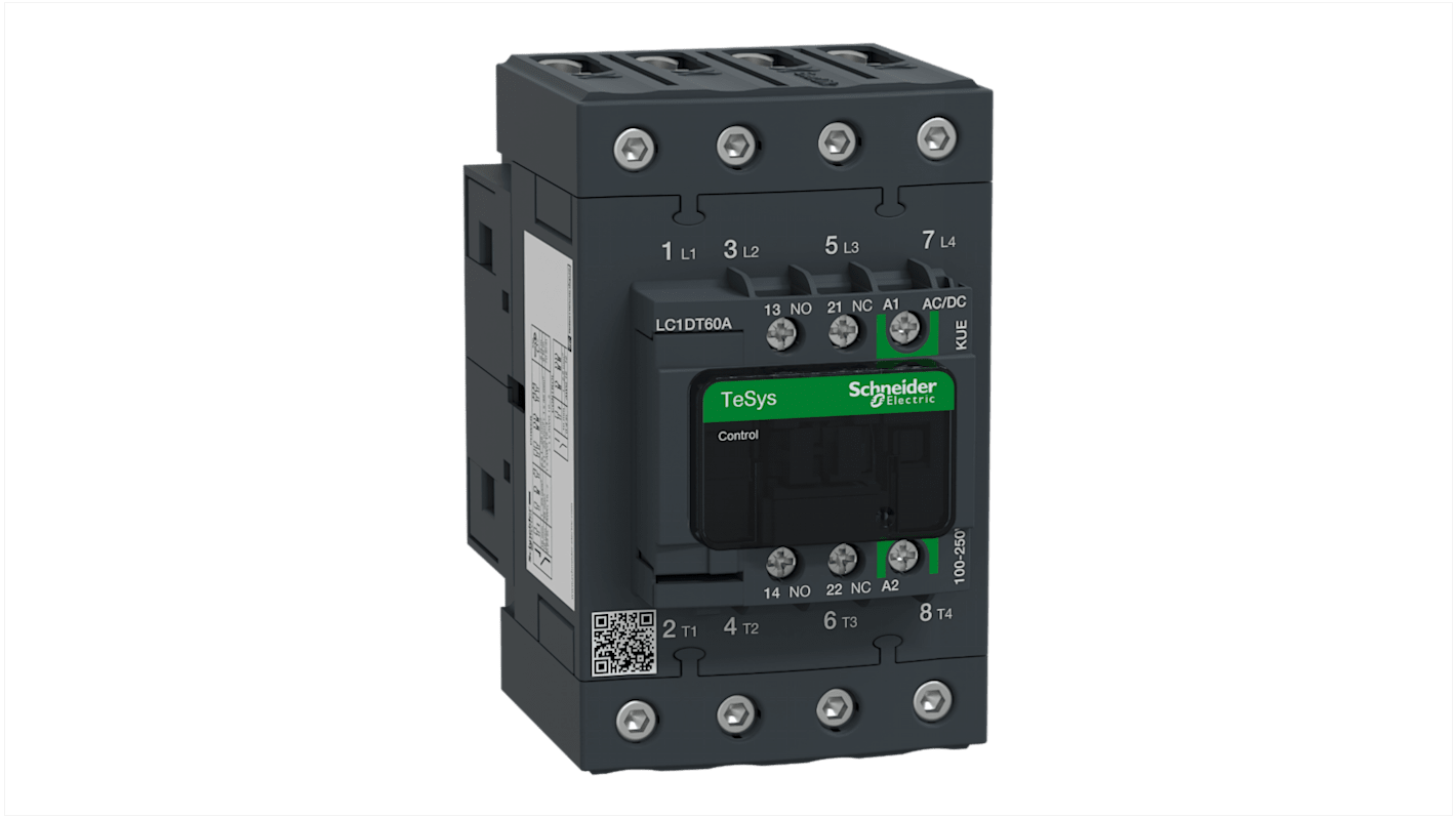 LC1DT60AKUE | Schneider Electric TeSys D LC1D Contactor, 100 to 250 V ...