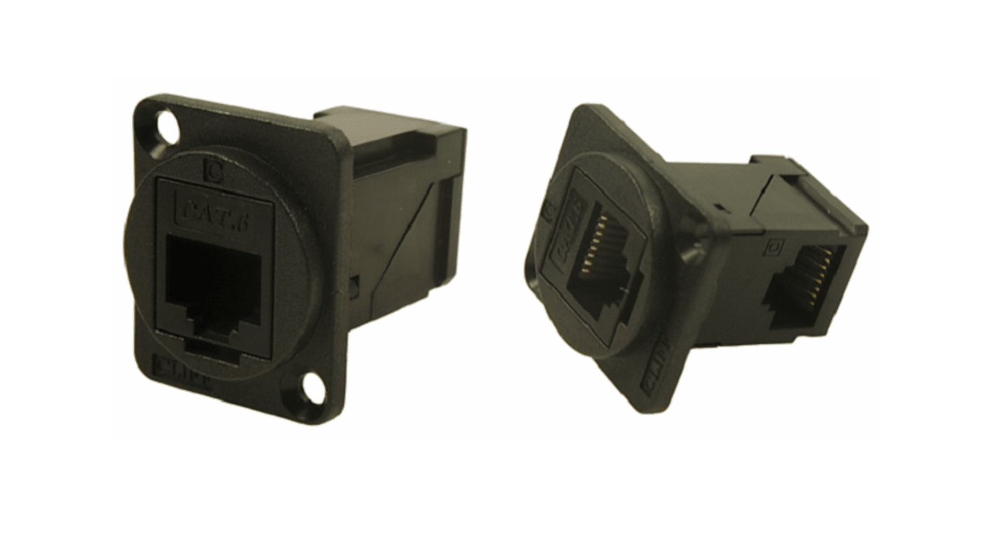 RS PRO Single-Port RJ45 Female Feedthrough Ethernet Connector, Cat6 ...