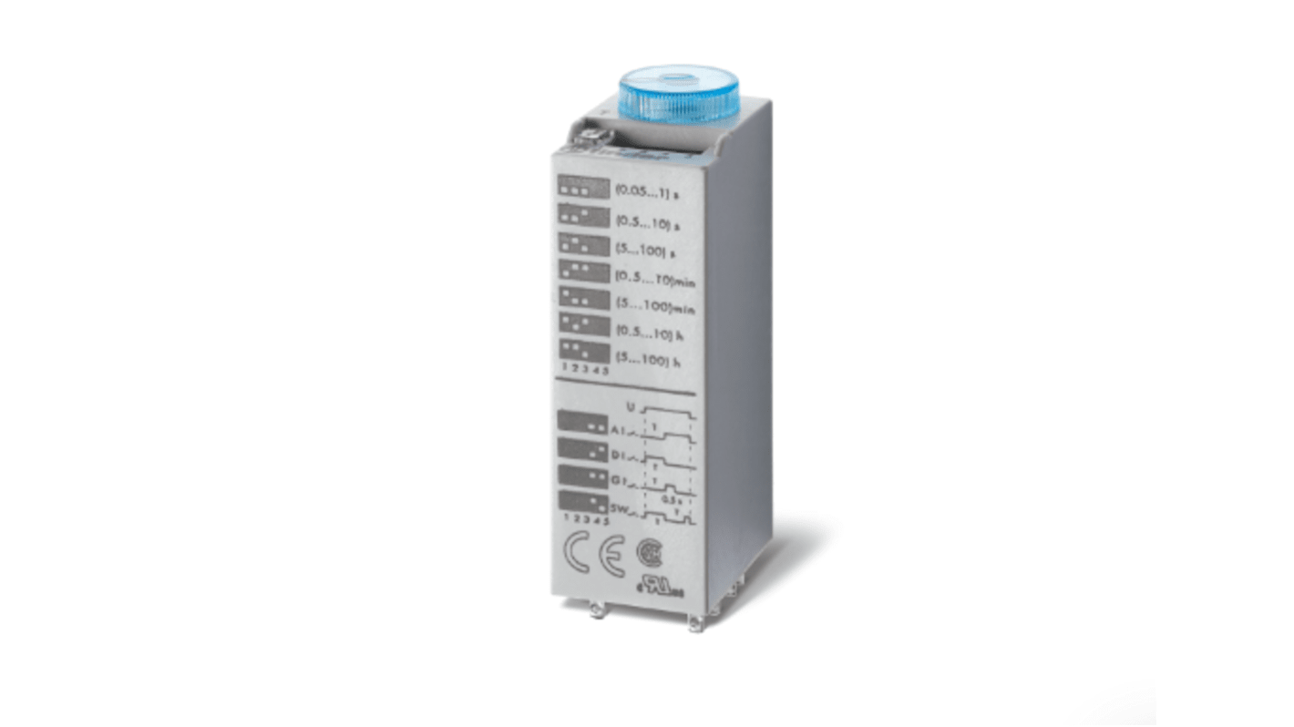 850382400000 | Finder Plug In Timer Relay, 230 → 240V ac, 0.05 → 100h | RS