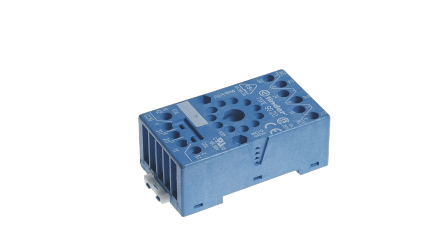 9020SMA | Finder 90 Series 250V Rail or Panel Mount Relay Socket, for ...