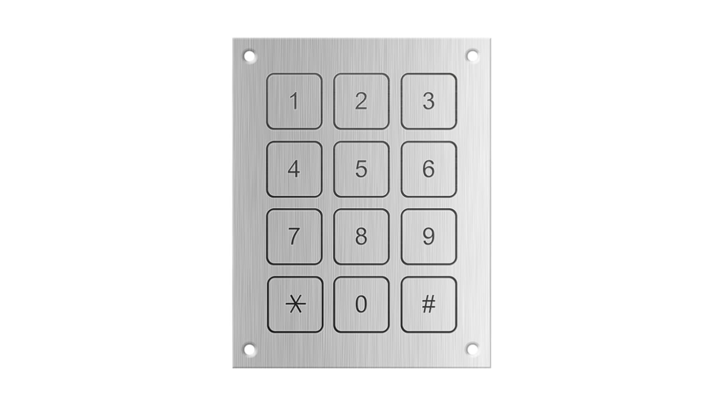RS PRO IP68 12 Key Aluminium Piezo Keypad | RS