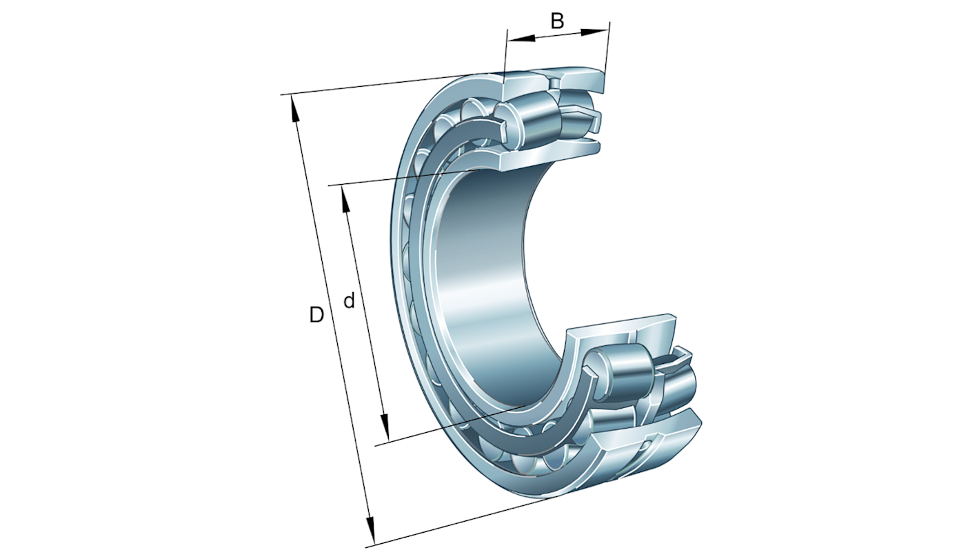 FAG 22216-E1-XL-K-C3 80mm I.D Spherical Roller Bearing, 140mm O.D | RS