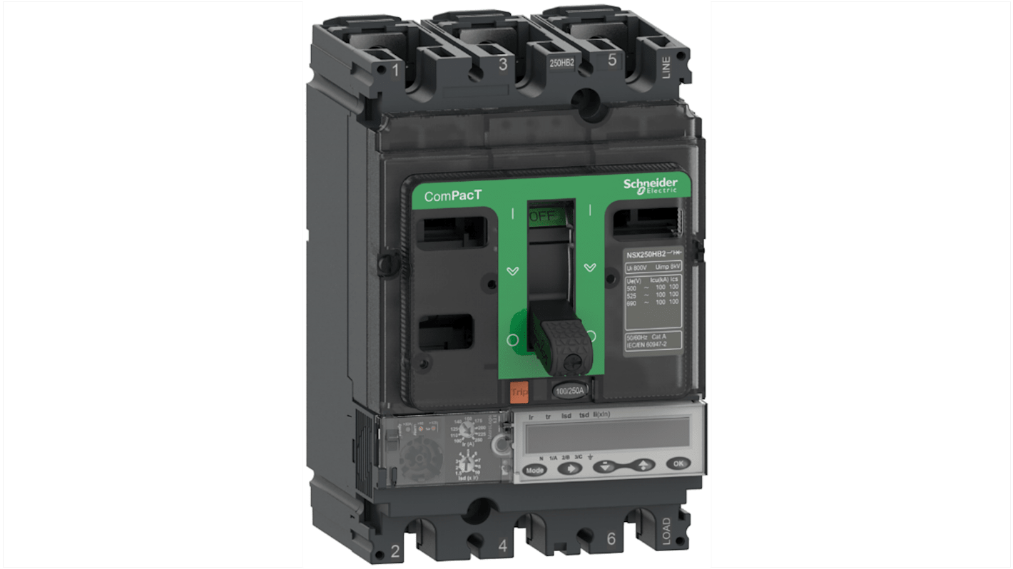C10W35E100 | Schneider Electric, ComPacT MCCB 3P 100A, Fixed Mount | RS