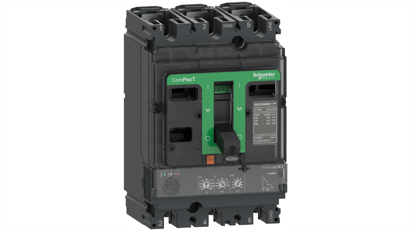 C25B32D160 | Disjoncteur Schneider Electric ComPacT 3 pôles, 160A ...