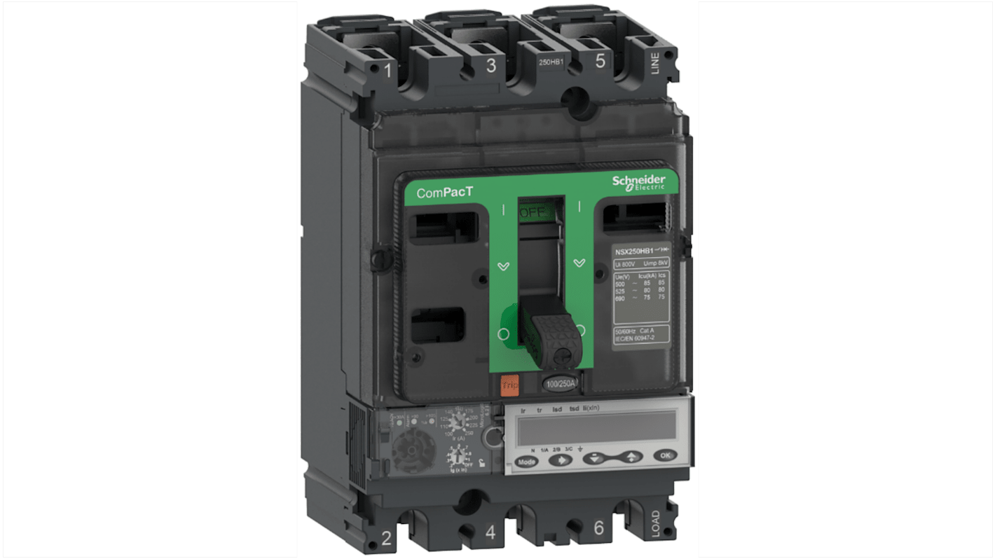 C25W46E160 | Disjoncteur Schneider Electric ComPacT 4 pôles, 160A ...