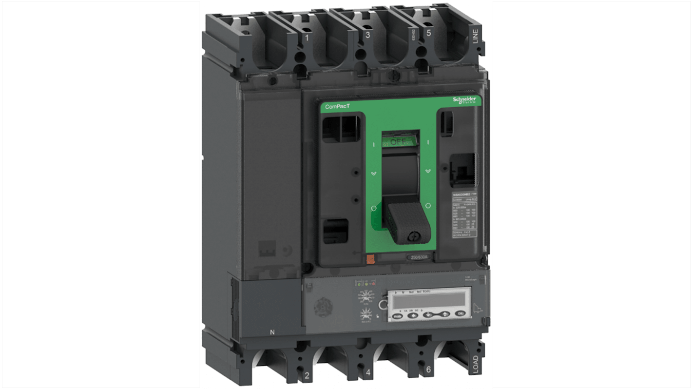 C63W45E630 | Schneider Electric, ComPacT MCCB 4P 630A, Fixed Mount | RS