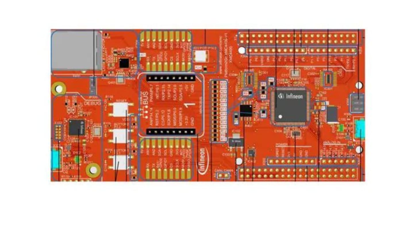 Infineon XMC4400 Platform2Go Evaluation Board Evaluation Board KITXMCPLT2GOXMC4400TOBO1 | RS