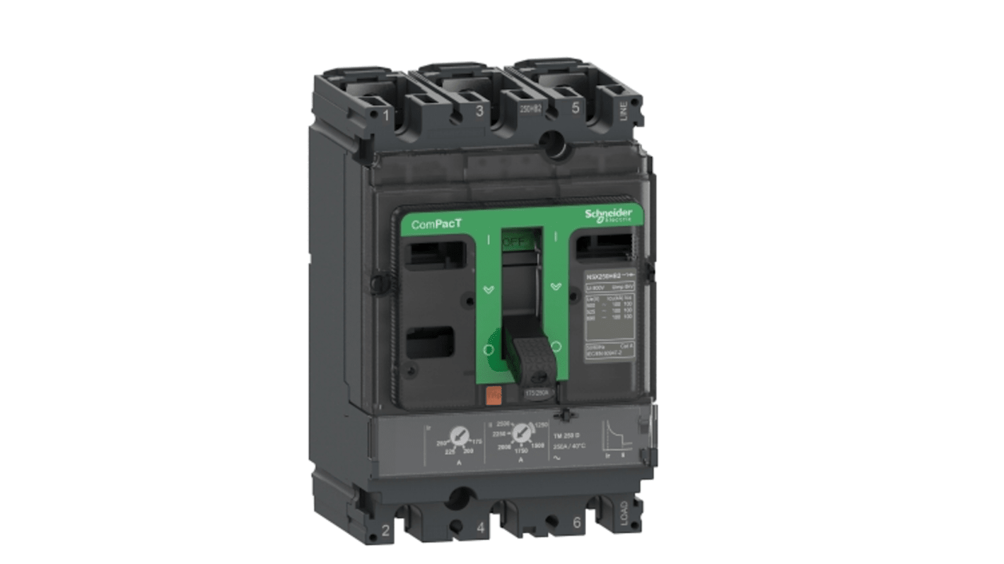 C10F3TM080 | Schneider Electric, ComPacT MCCB 3P 80A, Fixed Mount | RS