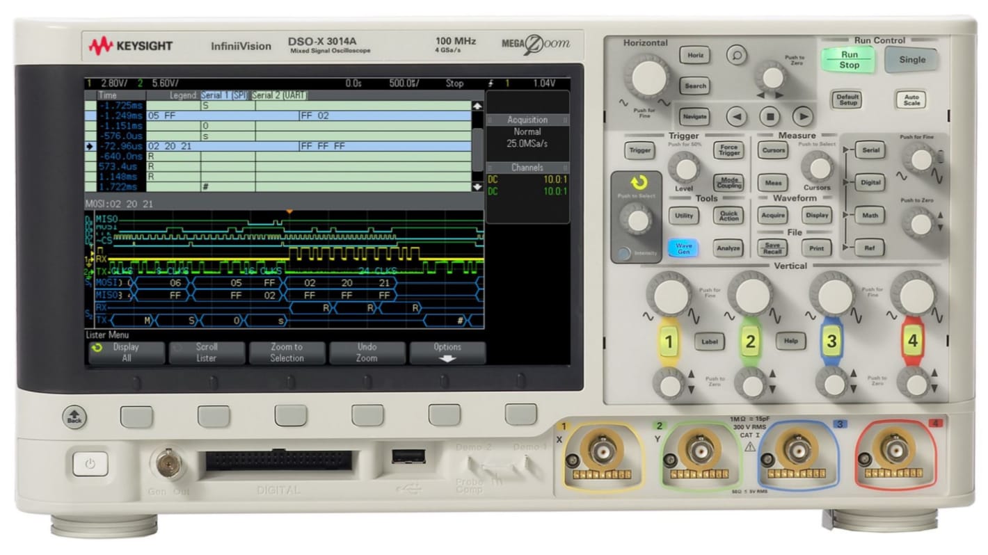 Keysight Technologies MSOX3052A 3000 X Series Digital Bench Oscilloscope, 2 Analogue Channels ...
