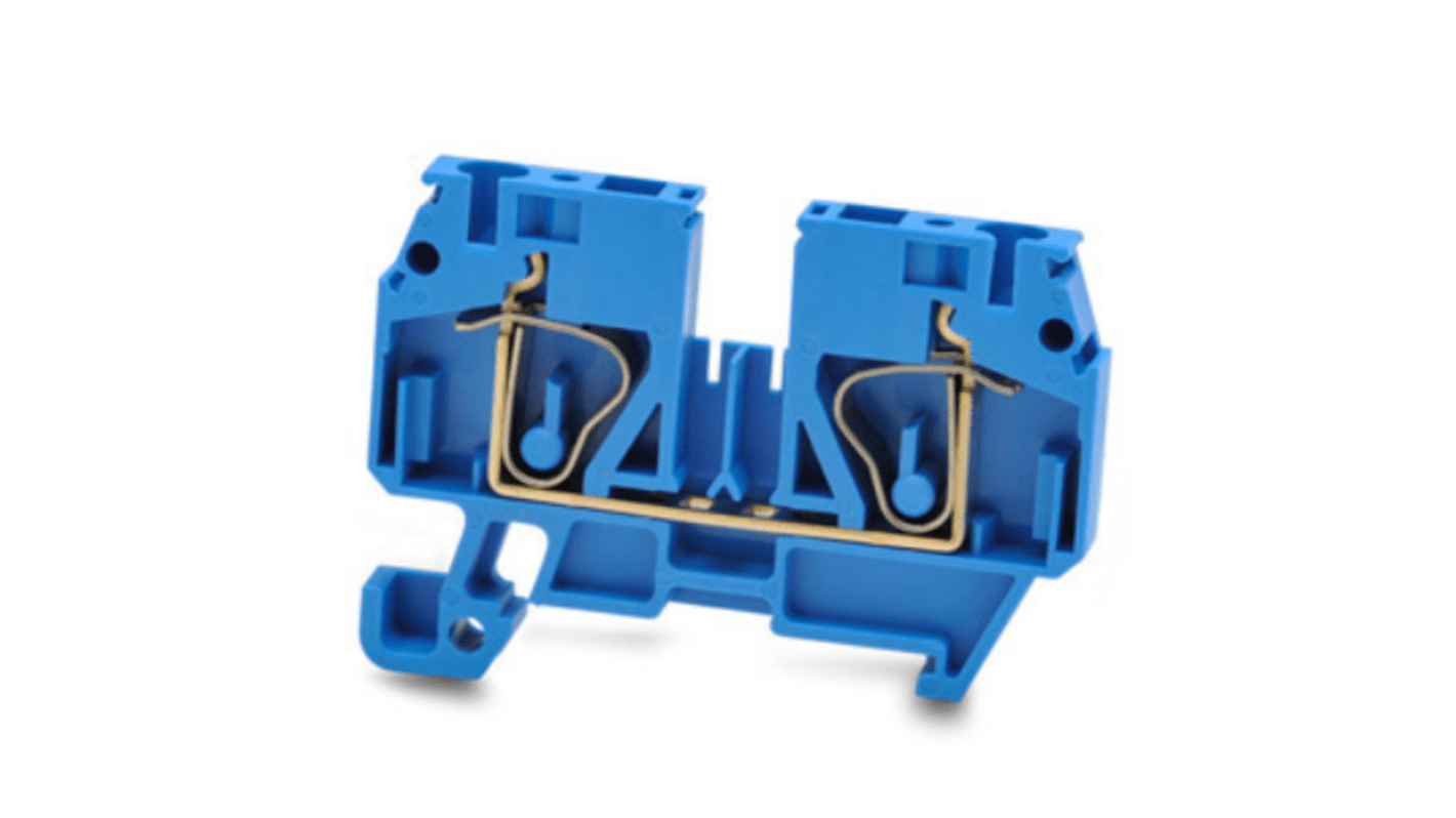 RS PRO Blue Feed Through Terminal Block, 4mm², 1-Level, Spring ...