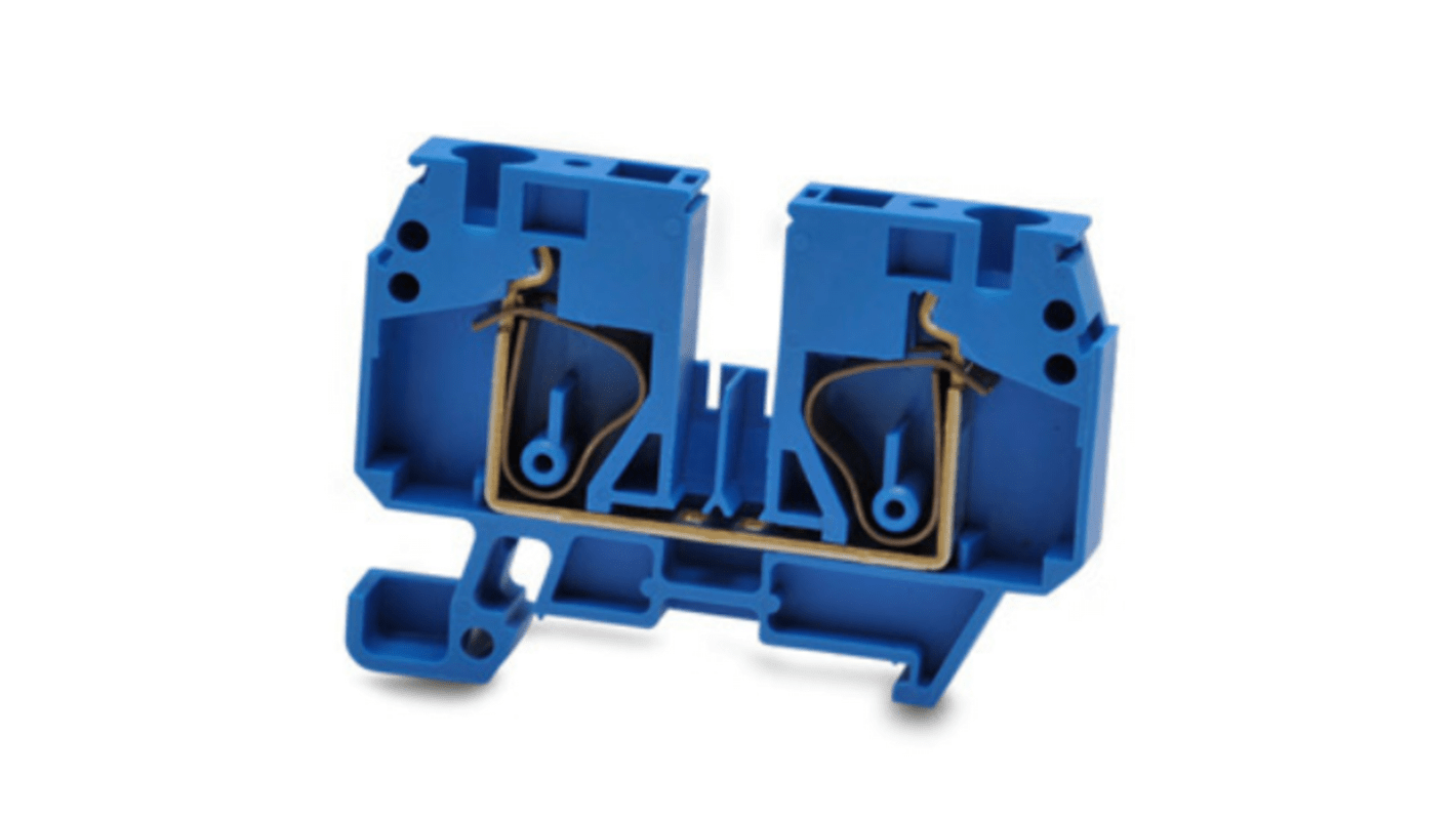RS PRO Blue Feed Through Terminal Block, 6mm², 1-Level, Spring ...