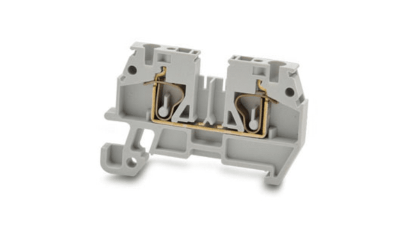 RS PRO Grey Feed Through Terminal Block, 2.5mm², 1-Level, Spring ...