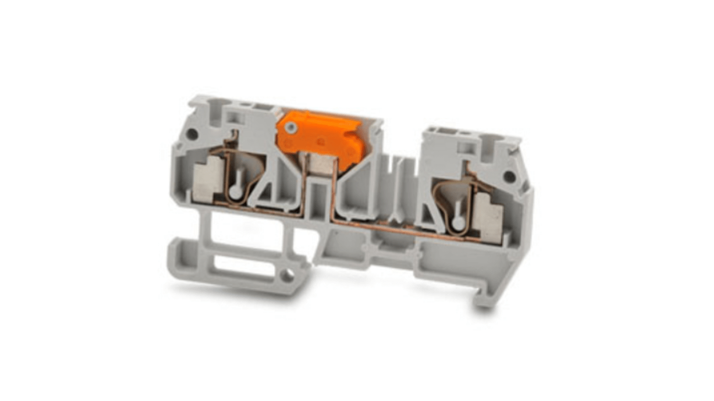 RS PRO Grey Disconnect Terminal Block, 2.5mm², 1-Level, Spring ...