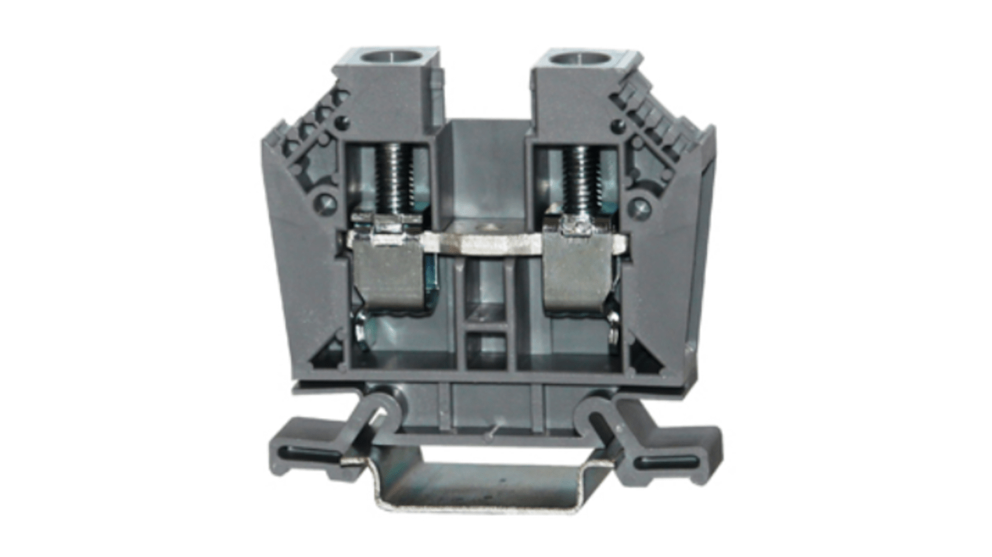RS PRO Grey Feed Through Terminal Block, 25mm², 1-Level, Cage Clamp ...