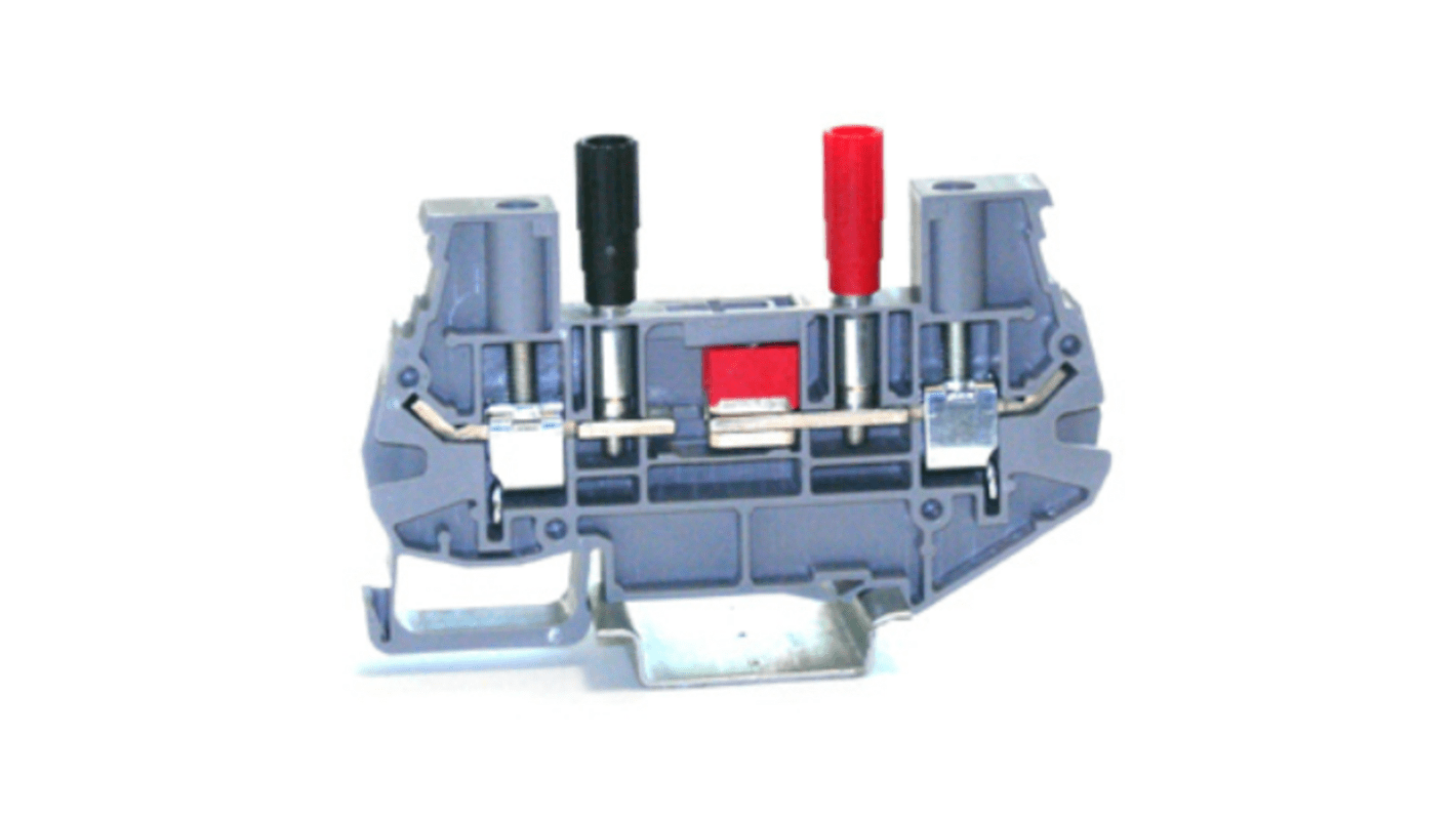 RS PRO Grey Disconnect Terminal Block, 6mm², 1-Level, Cage Clamp Termination | RS