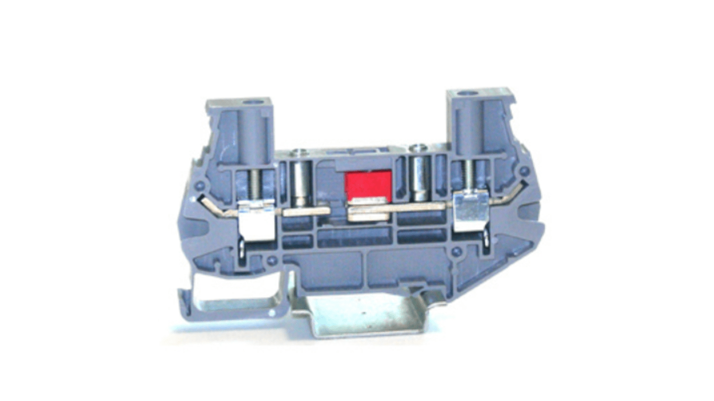 RS PRO Grey Disconnect Terminal Block, 6mm², 1-Level, Cage Clamp ...