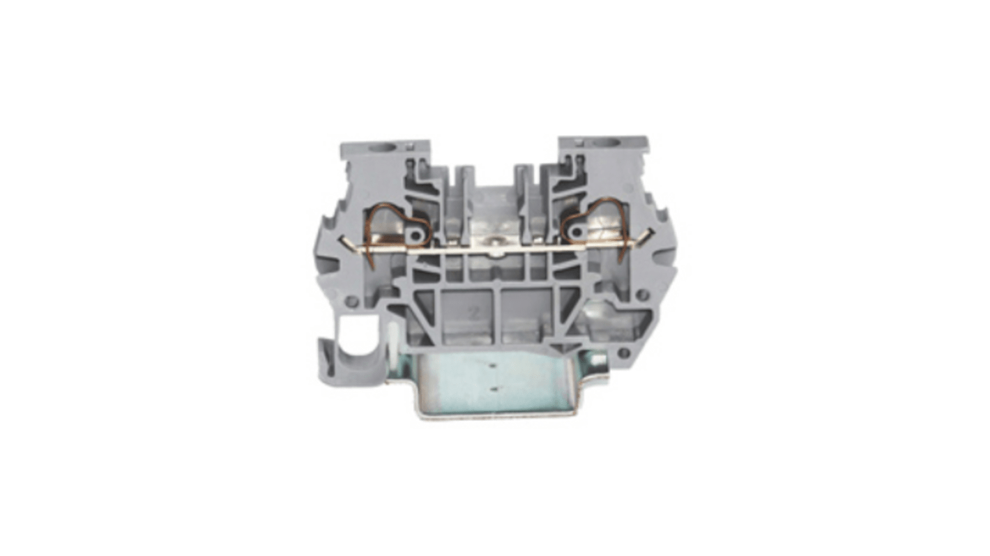 RS PRO Grey Feed Through Terminal Block, 4mm², 1-Level, Spring ...