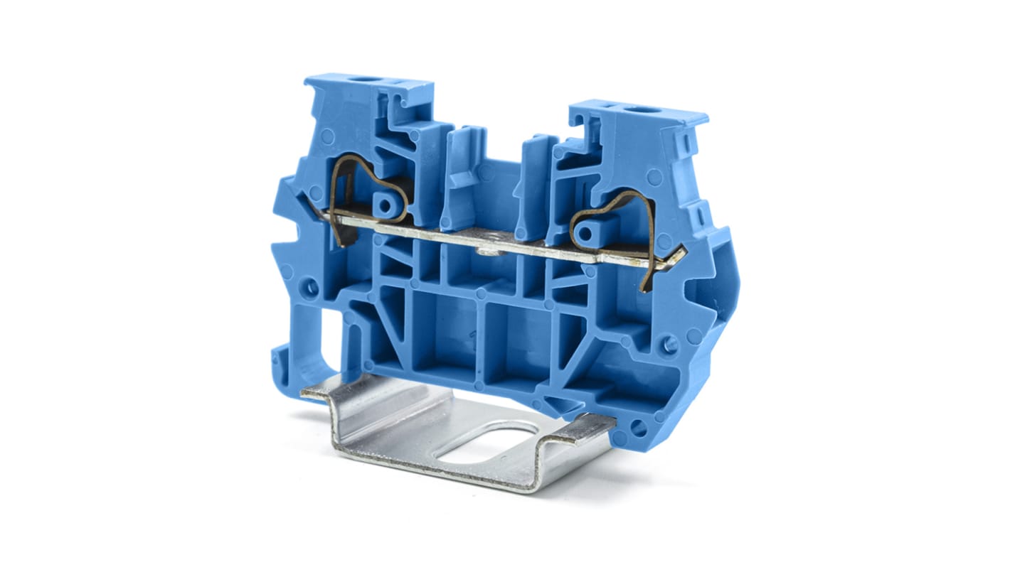 RS PRO Blue Feed Through Terminal Block, 4mm², 1-Level, Spring ...