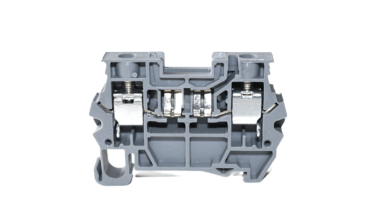 RS PRO Grey Component Terminal Block, 6mm², 1-Level, Clamp Termination | RS