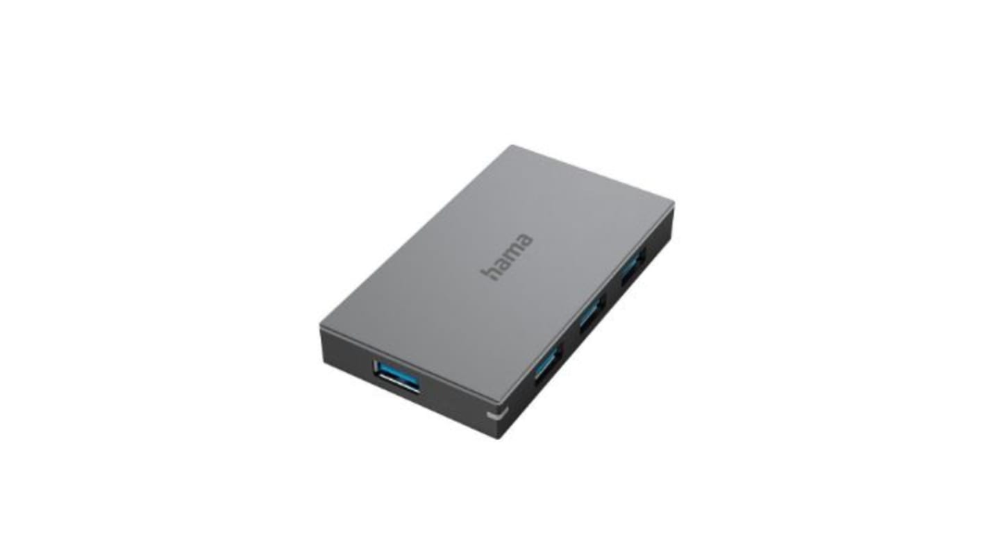 200115 | Hama 4 Port USB 3.0 USB A Hub, USB Powered, 8.6 x 4.9 x 1.2cm | RS