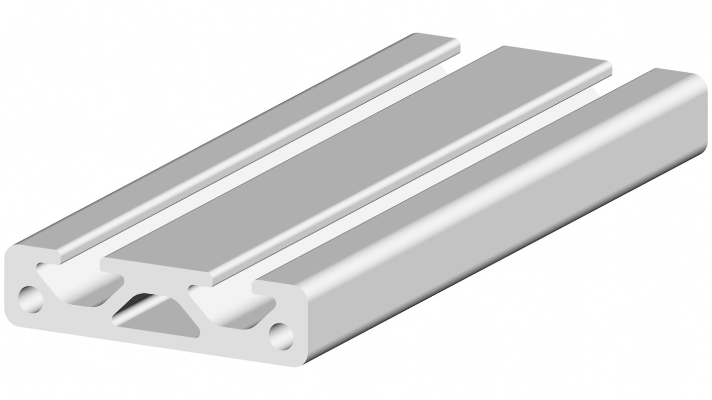 RS PRO Silver Aluminium, Anodized Profile Strut, 40 x 10 mm, 5mm Groove ...