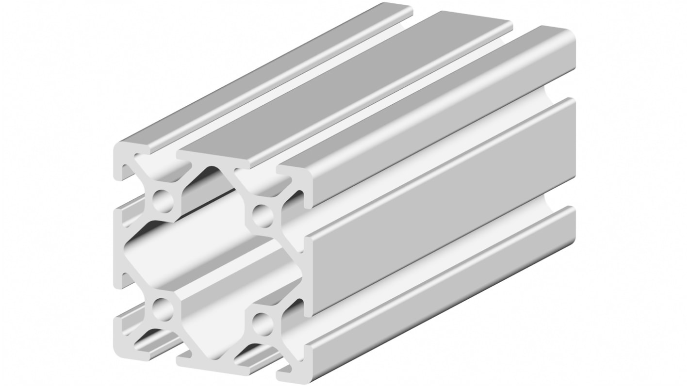 RS PRO Silver Aluminium, Anodized Profile Strut, 40 x 40 mm, 5mm Groove ...