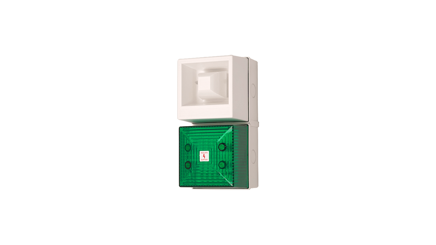 245240 | Clifford & Snell YL40 Series Green Sounder Beacon, 48 V dc ...