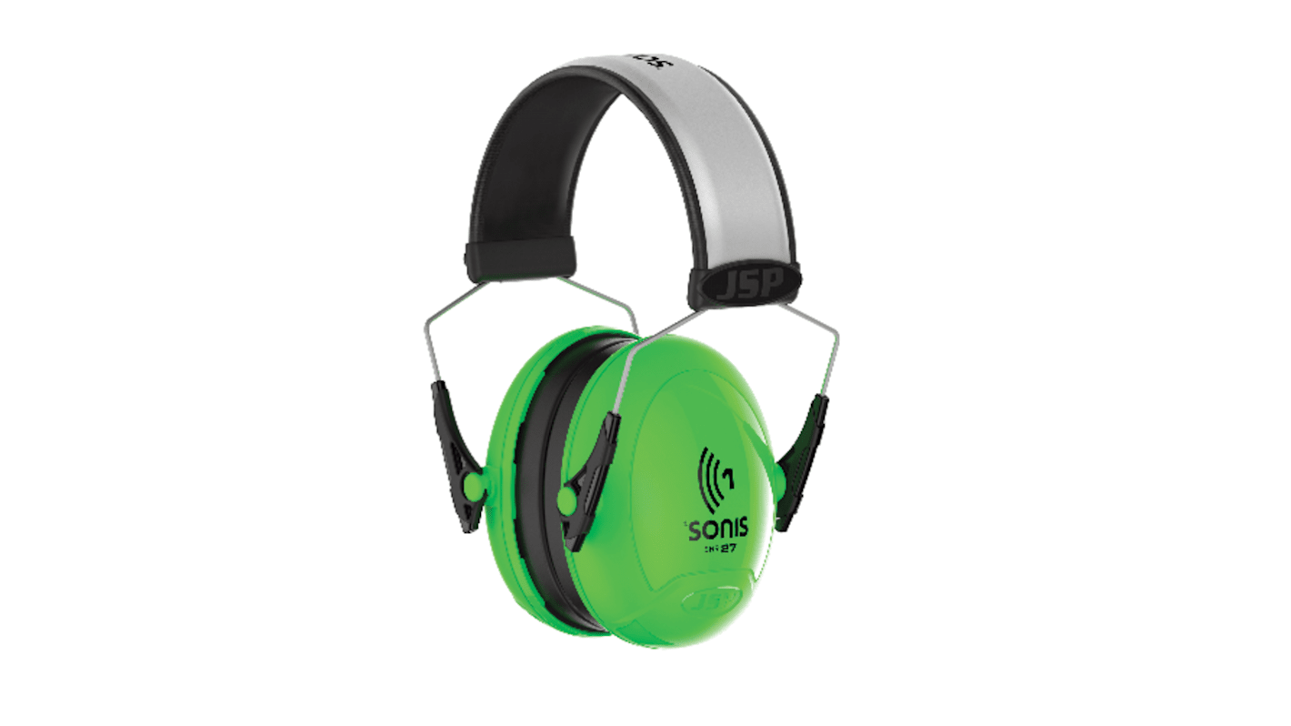 AEB010-0B1-B00 | JSP Sonis Ear Defender with Headband, 27dB, Green | RS