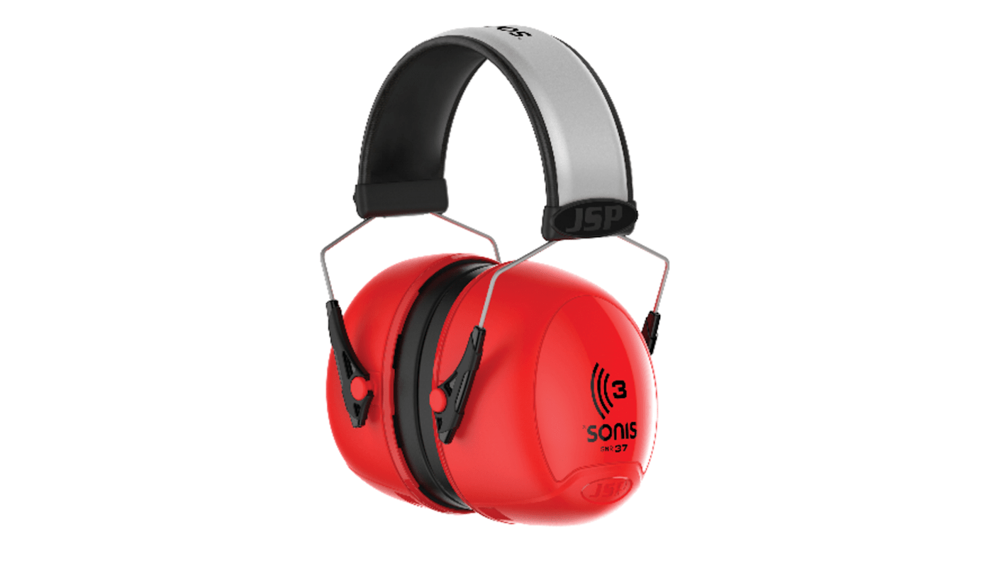 AEB040-0B1-E00 | JSP Sonis Ear Defender with Headband, 37dB, Red | RS