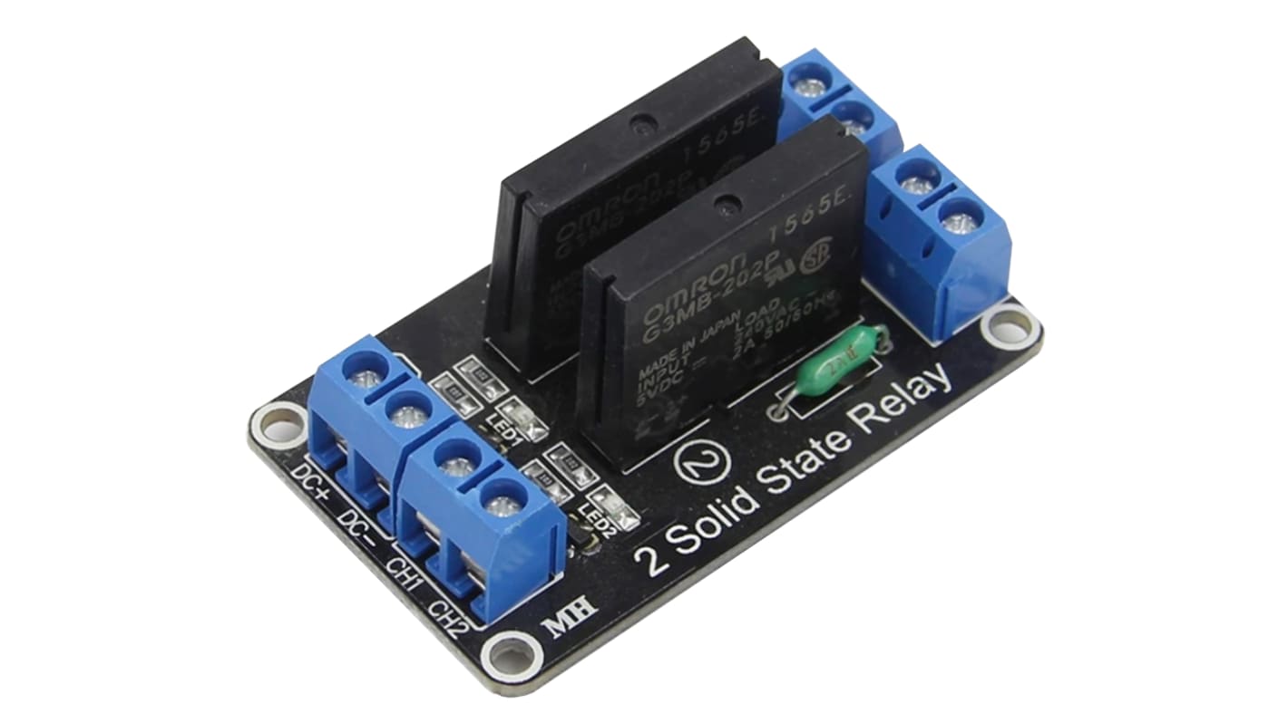 SSR-RELAY02-HL | Module Relais Arduino, AVR, PIC, Raspberry Pi, TTL Relay Control Card | RS